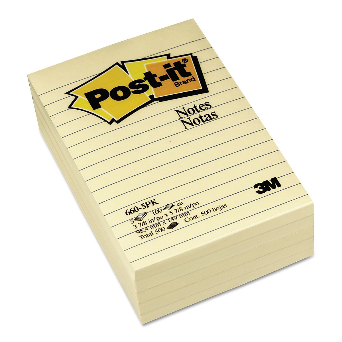 Post-it Pop-up Notes, 4 in x 6 in, 5 Pads, America's #1 Favorite Sticky Notes, Canary Yellow, Clean Removal, Recyclable (660-5PK)