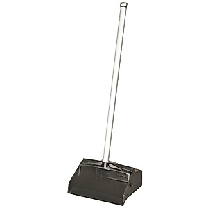 Skilcraft 7290-01-460-6663 Dustpan with Aluminum Handle and Plastic Hopper, Black