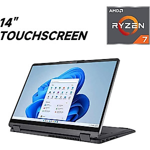 Lenovo Flex 5 - 14" 16:10 2K QHD (2240 x 1400) IPS 2-in-1 Touchscreen Laptop, AMD 8-Core Ryzen 7 5700U(>i7-10710U), Webcam, Fingerprint, Type-C, Wi-Fi 6, Win 11, 16GB RAM, 512GB PCIe SSD, w/HDMI Cable