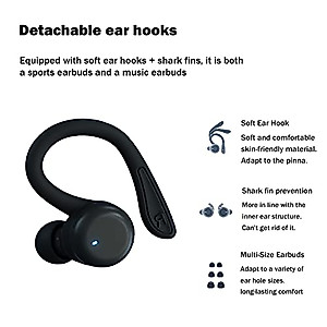 Pink Over the Ear Wireless Earbuds with Earhooks Bluetooth Earbuds with Ear Hook Workout Running Sport Headphones Waterproof Ear Buds Small Mini Earphones Noise Cancelling Headset with Microphone
