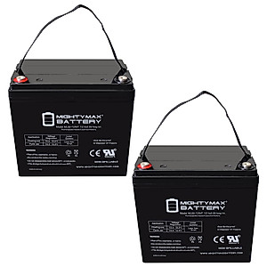 Mighty Max Battery 12V 55Ah Internal Thread Replacement Battery for Quantum QG Edge NF55-2 Pack