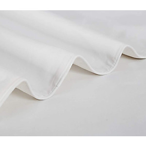 110 Inches Extra Wide 100% Long-Staple Egyptian Cotton Solid Broadcloth Fabric - Combed Cotton for Sewing DIY Crafting - Sold by The Yard (White)