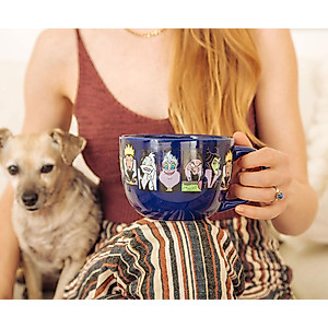 Disney Villains Close-Up Panels Ceramic Soup Mug | Bowl For Ice Cream, Cereal, Oatmeal | Large Coffee Cup For Espresso, Caffeine, Beverages | Halloween Gifts and Collectibles | Holds 24 Ounces