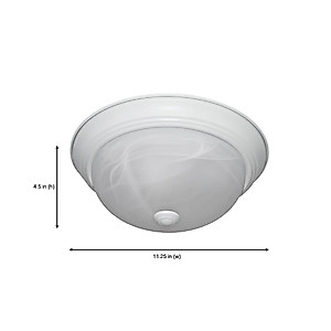 Designers Fountain 11 in 2-Light Flush Mount Ceiling Light, White, 1257S-WH-AL