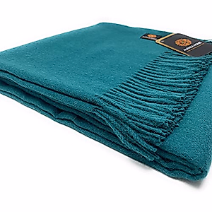 Alpaca Home | Solid Throw Blanket 100% Baby Alpaca Wool (Timeless Teal)