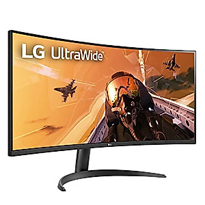 LG 34WP60C-B 34-Inch 21:9 Curved UltraWide QHD (3440x1440) VA Display with sRGB 99% Color Gamut and HDR 10, AMD FreeSync Premium and 3-Side Virtually Borderless Screen Curved QHD Tilt