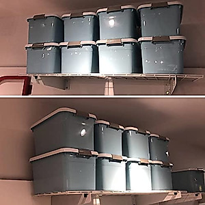 Wallmaster 2-Pack 2x4ft Heavy Duty Garage Wall Shelving 45-inch-by-15-inch Wall Mount Garage Storage Rack Floating Shelves Max Load 400lb White