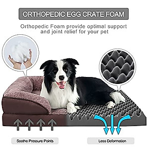 Large Orthopedic Foam Dog Bed for Small, Medium, Large and Extra Large Dogs/Cats Up to 40/70/100lbs - Orthopedic Egg-Crate Foam with Removable Washable Cover - Water-Resistant Pet Bed