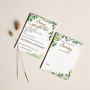 Greenery Baby Shower Games for 50 Guests, 6 Games Double-Sided Cards, Gender Neutral for Boys or Girls