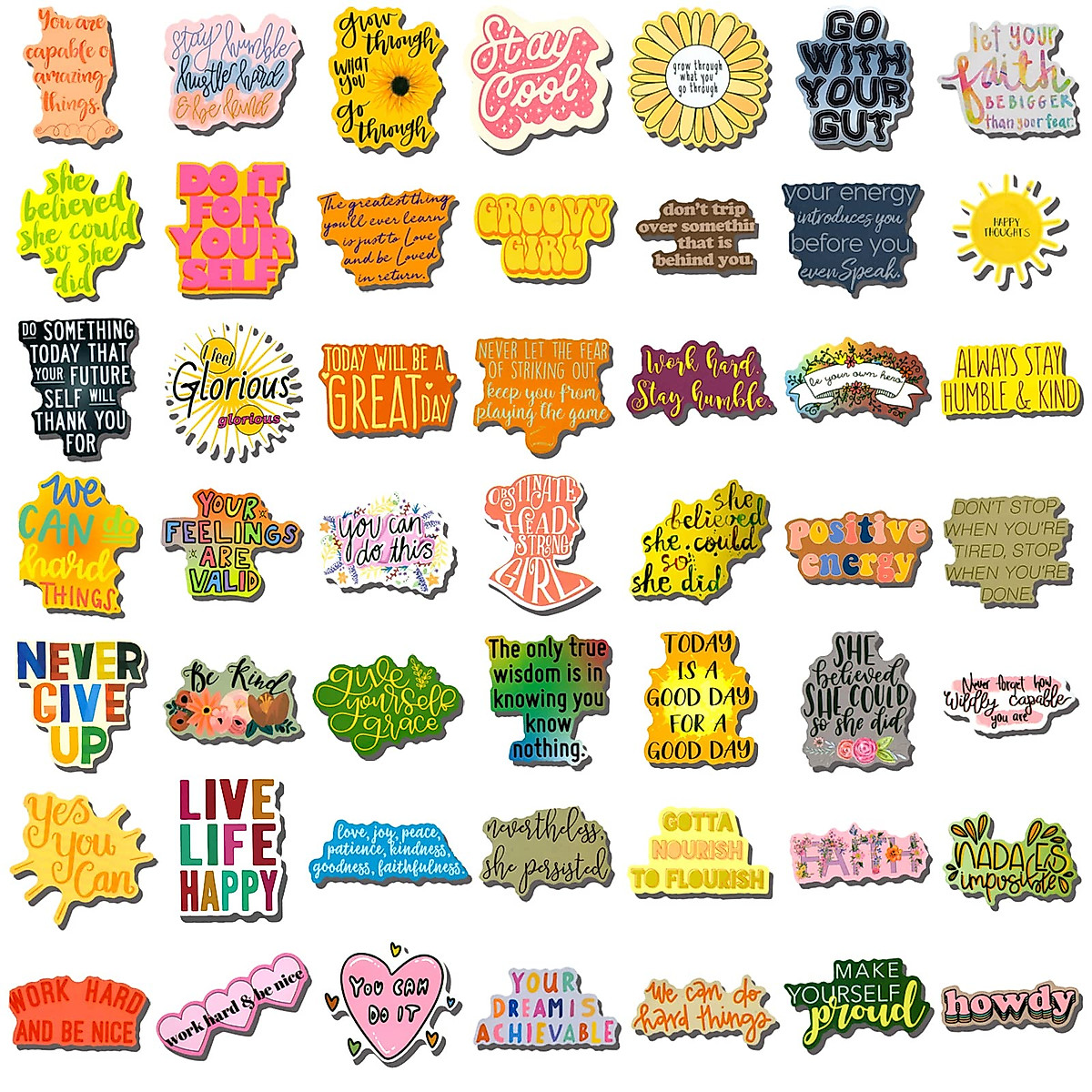 200Pcs Motivational Stickers, Inspirational Quote Stickers for Adults Students Teachers Employees, Vinyl Cute Stickers for Water Bottles Laptop Scrapbook