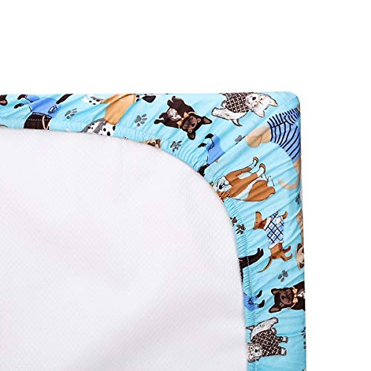 Crib Sheet - Fitted Crib Sheet Baby Sheet for Standard Crib and Toddler mattresses Nursery Bedding Sheet Crib Mattress Sheets for Boys and Girls 1 Pack Dog Toddler Sheet by UOMNY