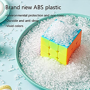 Roxenda Speed Cube Set, Speed Cube Bundle of 2x2x2 and 3x3x3 Cube Smoothly Magic Cube Collection for Kids Teens & Adults [2 Pack] (Stickerless)