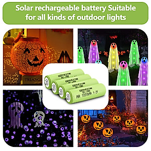 GENYESTAR Solar Lights AA Rechargeable Batteries 1000mah High Capacity 1.2V Ni-MH AA Battery for Outdoor Lights, String Lights, TV Remotes, Wireless Mouses, Flashlight, 8 Pack
