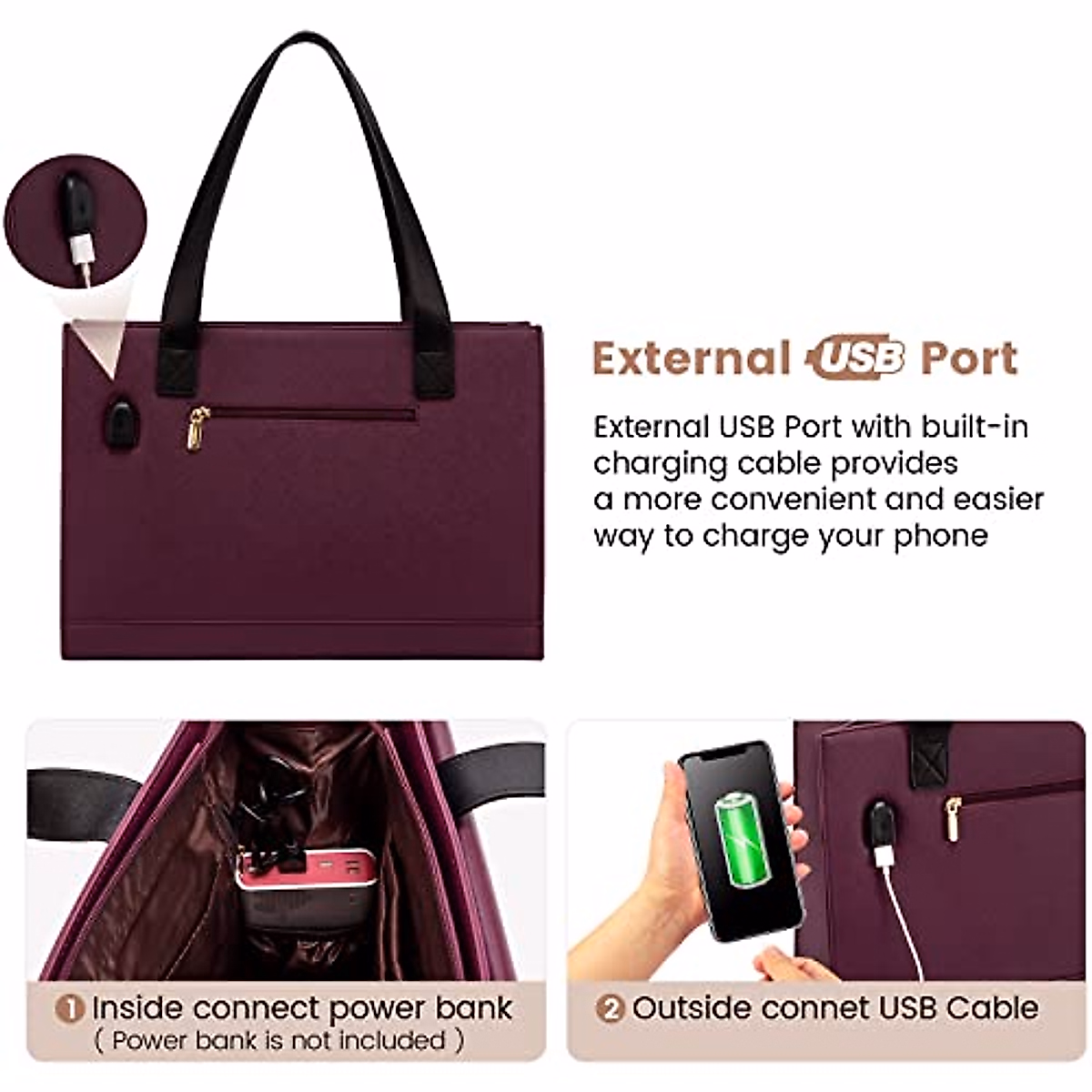 LOVEVOOK Laptop Bag for Women 15.6 Inch Tote Work Professional Leather Computer Briefcase Waterproof Handbag Shoulder Large Capacity Business Teacher Office Crossbody Purse