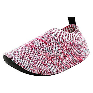 Chen'sout Kids Toddler Slippers Baby House Shoes for Boys Girls Athletic Socks with Indoor Outdoor Lightweight Non-Slip Rubber Sole(13.5-14 Little Kid,Pink,210)