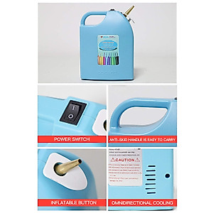 Portable Electric Balloon Inflator Electric Balloon Pump Rechargeable Twisting Modeling Balloon Pump Electric Balloon Pump Air Balloon Blower for Birthday/Party/Decoration (Blue)