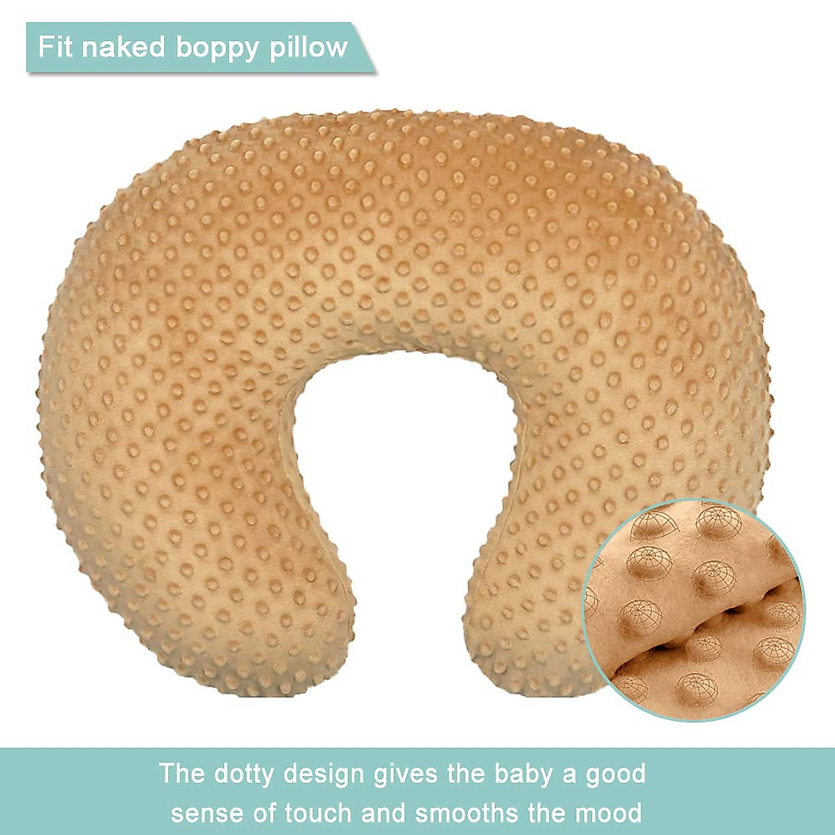 Owlowla Minky Nursing Pillow Cover, Breastfeeding Pillow Slipcover Fits Nursing Pillow for Baby Boy Girl(Caramel)