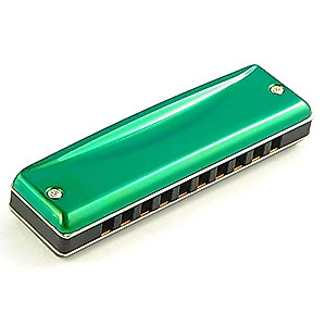 WAAZVXS C-20 Diatonic Harmonica 10 Holes Blues Harp Key Of C Olive Green Professional Musical Instruments C20 (Color : Key of D)