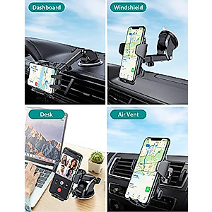 VICSEED Auto Lock Phone Mount for Car [Super Strong Suction & No fall] Car Phone Holder Mount Adjustable Long Arm Hands Free Cell Phone Holder Car Windshield Dashboard Vent for All Phones & Thick Case