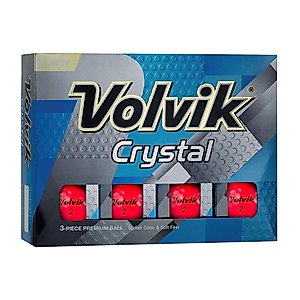 Volvik Crystal Golf Balls, Ruby (One Dozen) - 9731