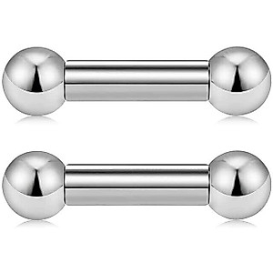 10G INTERNALLY THREADED PRINCE ALBERT STRAIGHT BARBELL STEEL GAUGES TONGUE RING Style 88888-1052