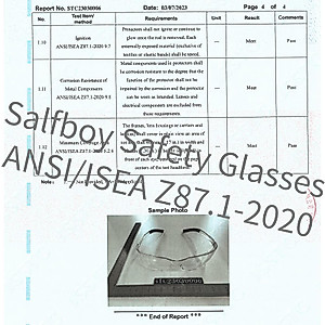 Salfboy Safety Glasses ANSI Z87.1 Scratch Resistant Glasses for Women Man Lab Goggles Eye Protection