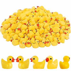 LOUHUA Mini Ducks 220 Pack Tiny Duck Figurines Bulk for Miniature Dollhouse Decor Accessories Garden Aquarium Potted Ornament Party Toys DIY Craft Office Classroom Activity to Hide