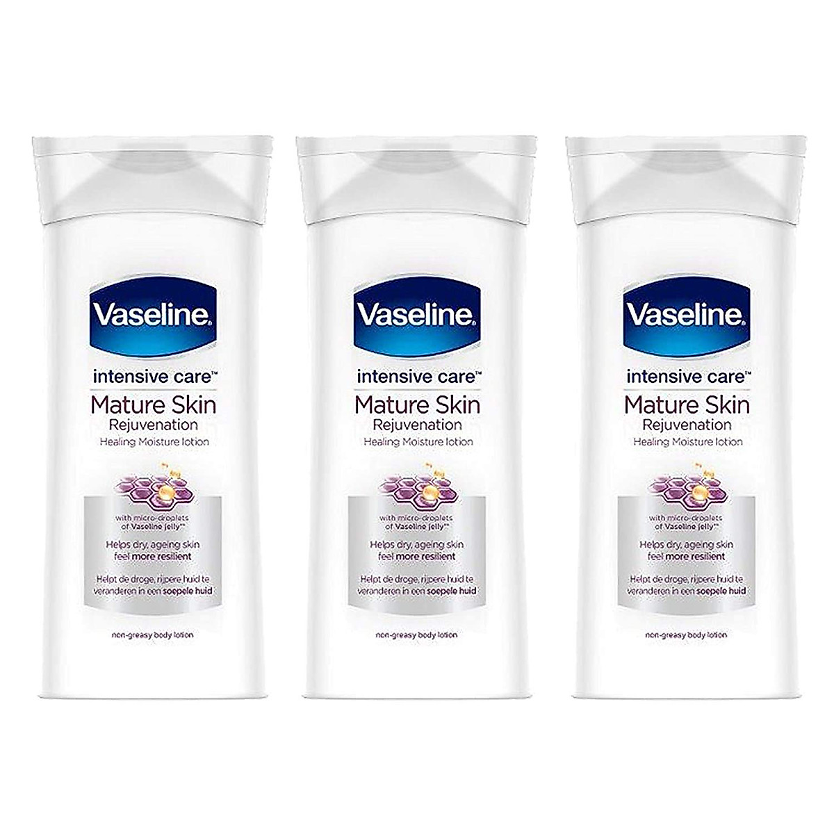 Vaseline+Intensive+Care+Body+Lotion+Rejuvenates+Mature+Skin+with+Healing+Moisture+Lotion+Immediate+Transformation+from+Dry+Skin+to+Healed+and+Moisturized+Skin+13.5+Ounce+(Pack+of+3)