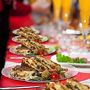 Oasis Creations Premium Hard Plastic Plate Set 100 x 6” Clear Round Plates - Washable & Reusable - Party Supplies For Birthdays, Celebrations, Buffets, Fiestas, Catering & More