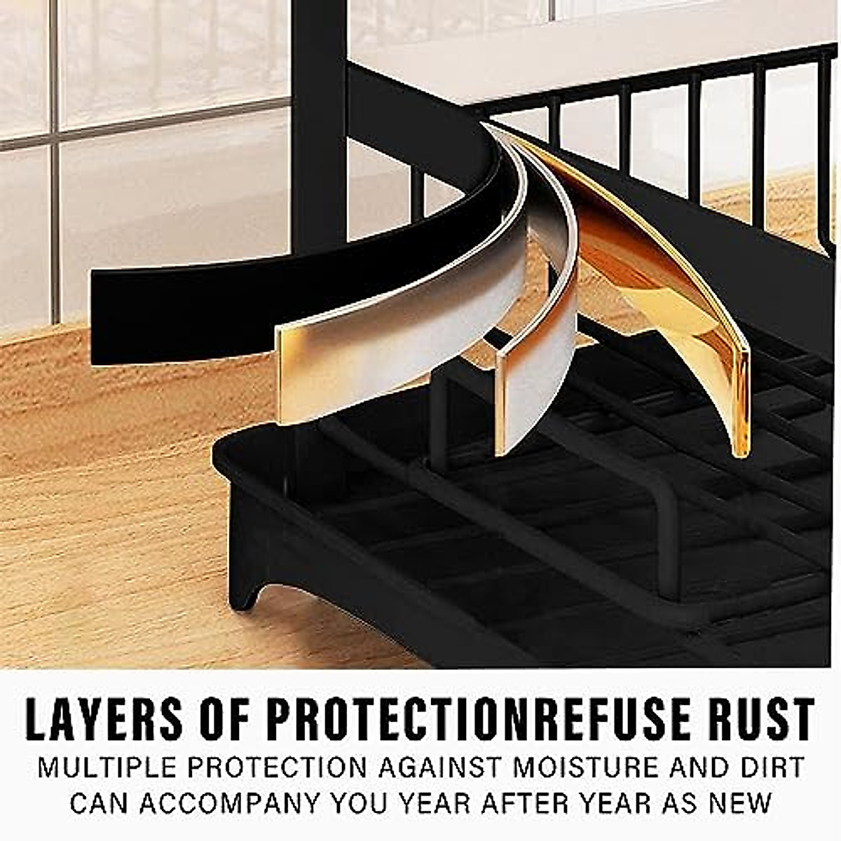 MCUIATN Dish Drying Rack -Multifunctional Dish Rack (Black)