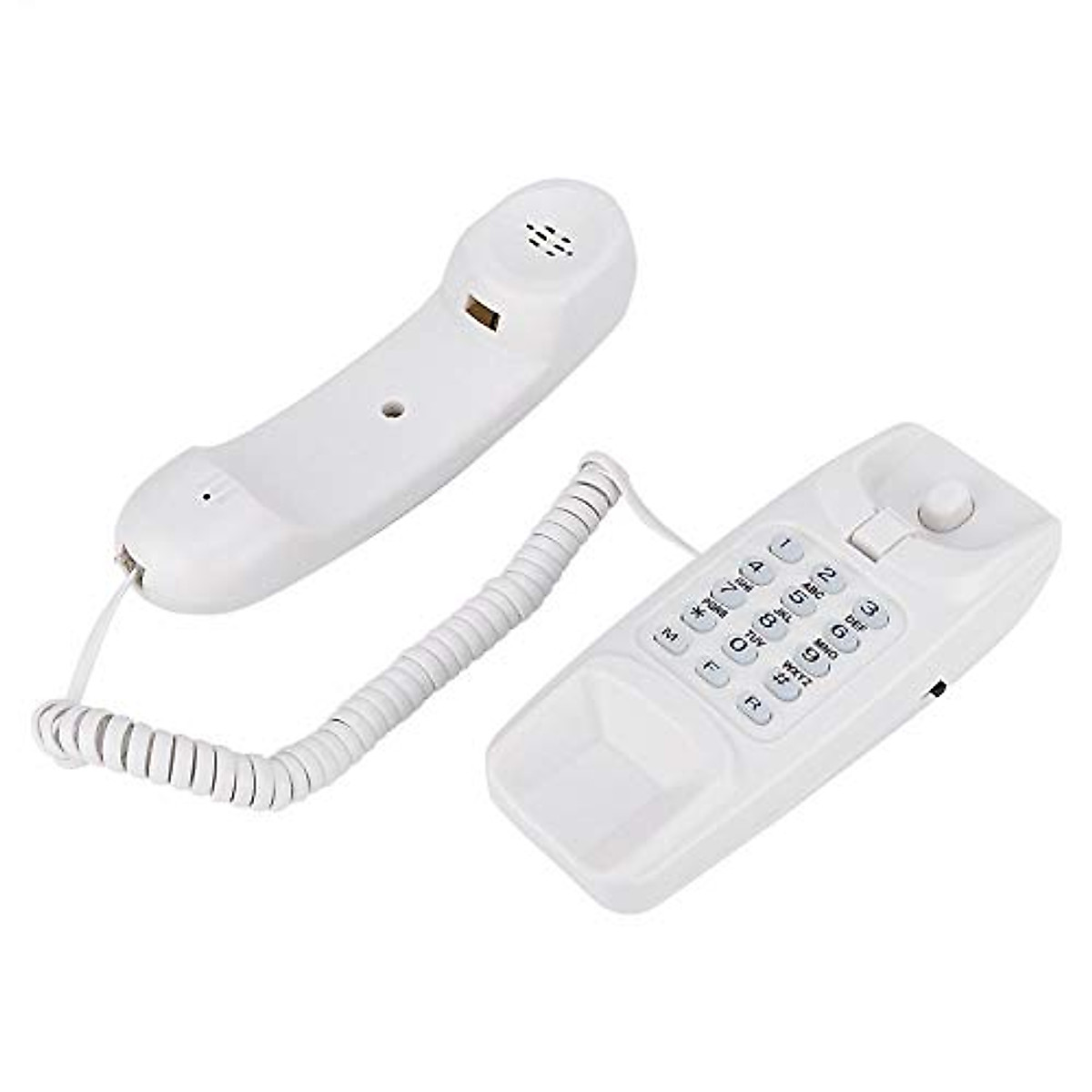 Corded Wall Phone Without Caller ID, Desktop Landline Corded Telephone for Home,Hotel,Living Room,School and Office,Powered by Telephone Line(White)