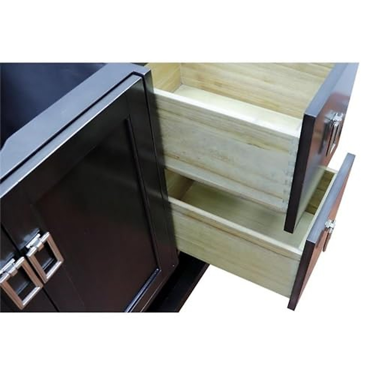 Bellaterra Home Monterey 49" Rectangle Sink Solid Wood Vanity in Brown/Gray Granite Stone