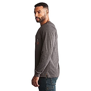 Timberland PRO mens Base Plate Blended Long-sleeve T-shirt Work Utility T Shirt, Dark Charcoal Heather, XX-Large US