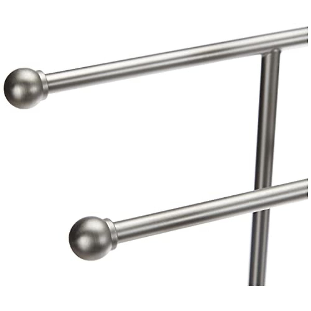 Amazon Basics Double-T Hand Towel and Accessories Stand, Nickel/White