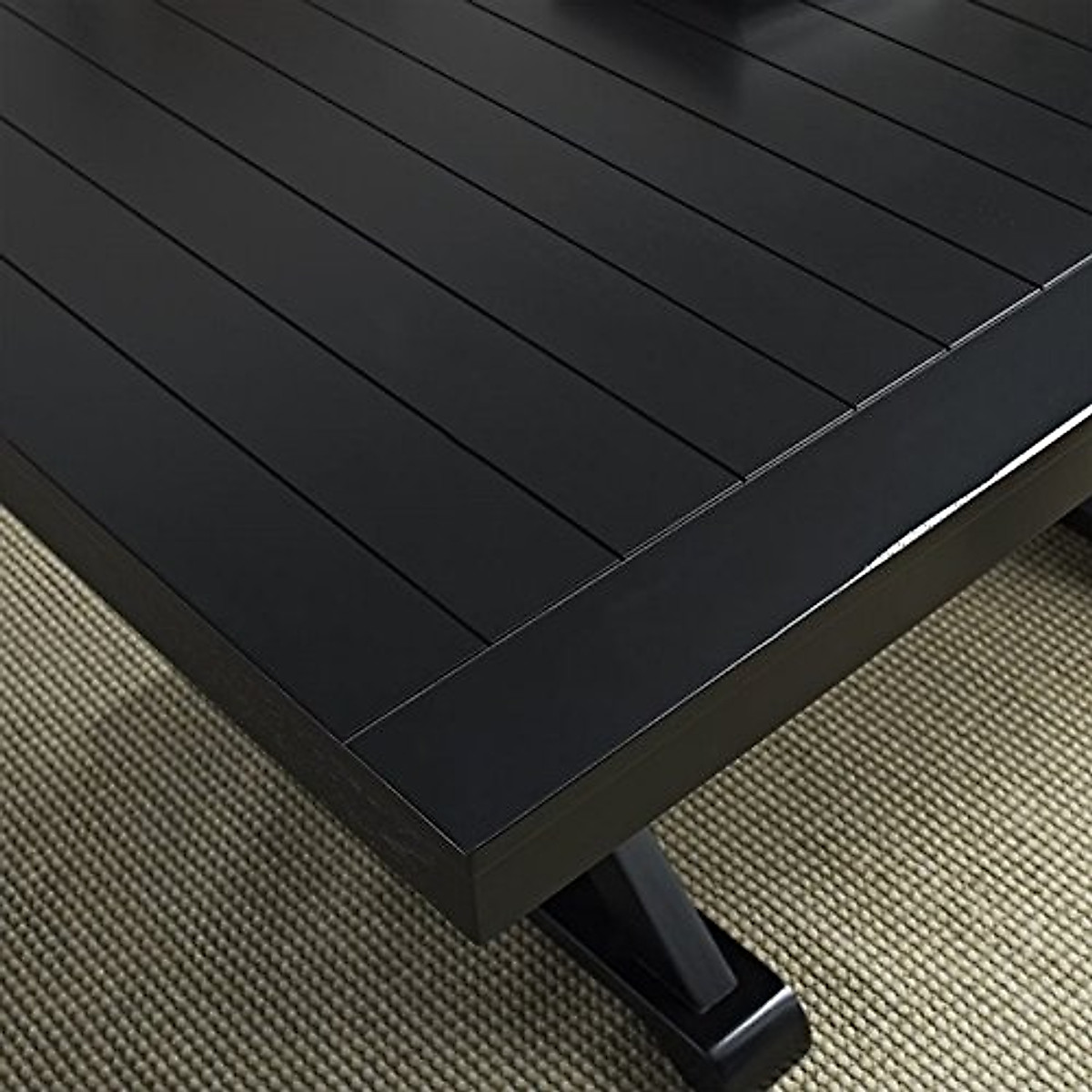 Walker Edison 6 to 8 Person Wood Modern Farmhouse Expandable Dining Room Table with Leaf Kitchen Dining Chairs, 60 Inch, Antique Black