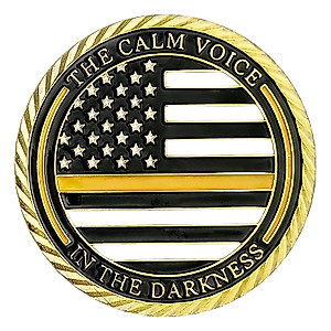 Thin Gold Line Challenge Coin Emergency Dispatcher for First Responders Gift