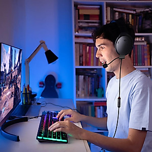 Gneinour QC35 Boom Microphone Compatible with Bose QuietComfort 35 II (QC35 II) & QuietComfort 35 (QC35) Headphones, Boom Microphone Cable with Mute Switch for PS4, PS5, Xbox One, PC, 4ft