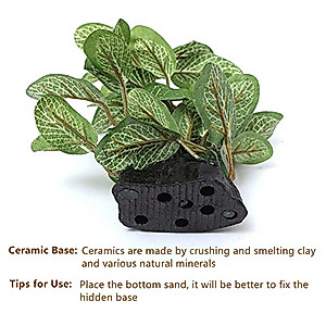 Otimark 2 Piece Realistic Faux Silk Aquarium Ficus Tree Cool Small Betta Fish Tank Grass Fake Artificial Plants Plastic Decorations Ornament