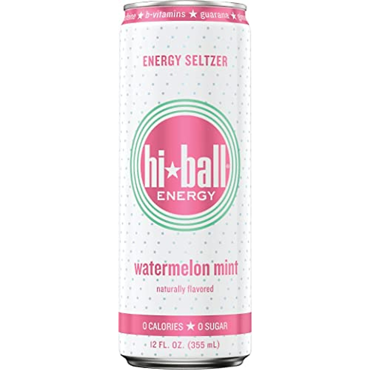 Hiball Energy Seltzer Water, Caffeinated Sparkling Water Made with Vitamin B12 and Vitamin B6, Sugar Free (4 pack of 12 Fl Oz), Watermelon Mint