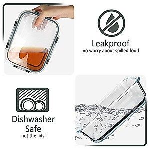 MCIRCO 36oz Glass Meal Prep Containers set of 5 and Glass Food Storage Containers Set