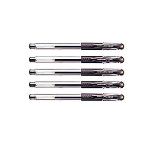 uni Gel Ballpoint Pen Ball Signo Extra Fine 0.38mm, Brown Black 5pcs