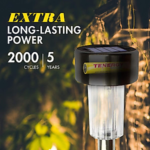 Tenergy Solla AAA Rechargeable NiMH Battery, 600mAh Solar Batteries for Outdoor Solar Lights, Outdoor Patio Lights, Anti-Leak, Outdoor Durability, 5+ Years Performance, 12 Pack, UL Certified