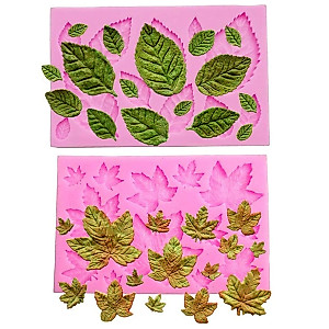 Leaf Mold Silicone Leaves Fondant Molds,Tree Leaves Mold for Cake Decoration,Maple Leaves Candy Mold,Cupcake Topper,Polymer Clay,Crafting,Chocolate,Resin Mold