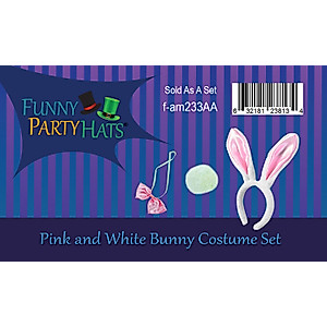 Bunny Ears and Tail w/Bow - Easter Costume - Bunny Headband by Funny Party Hats
