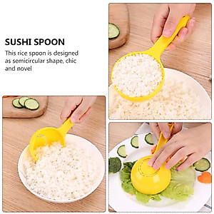 Hemoton 3Pcs Rice Mold Paddle Rice Ball Molds Rice Ball Spoon Sushi Making Tools Plastic Spatula Cooking Utensil for Home Kitchen Restaurant