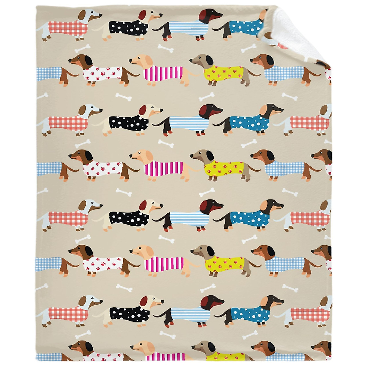 Dachshunds Blanket for Boys Girls, Baby Blanket is Super Soft and Warm, Cute Blanket for Sofa Bedroom Living Room, All Season Use, A Great Choice for Gifts 60"x80"for Adult