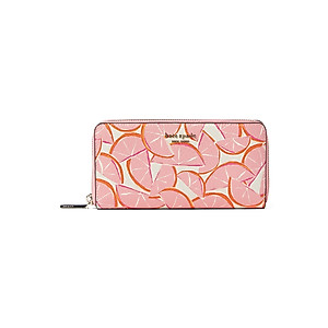 kate spade new york Spencer Grapefruit Printed PVC Zip Around Continental Wallet Pink Multi One Size