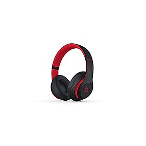 Beats Studio3 Wireless Noise Cancelling On-Ear Headphones - Apple W1 Headphone Chip, Class 1 Bluetooth, Active Noise Cancelling, 22 Hours Of Listening Time - Defiant Black-Red (Previous Model)
