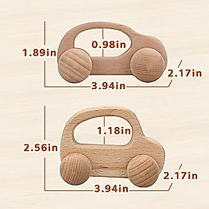 TOY Life Wooden Toys Cars, Montessori Toys for Babies 0-6-12 Months, Baby Rattle Toy Cars for Toddlers 1-3, Wooden Baby Toys for 1 + Year Old, Baby Boy Nursery Decor Natural Wood Rattle Baby Push Cars