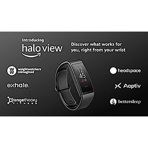 Amazon Halo View fitness tracker, with color display for at-a-glance access to heart rate, activity, and sleep tracking – Active Black – Medium/Large